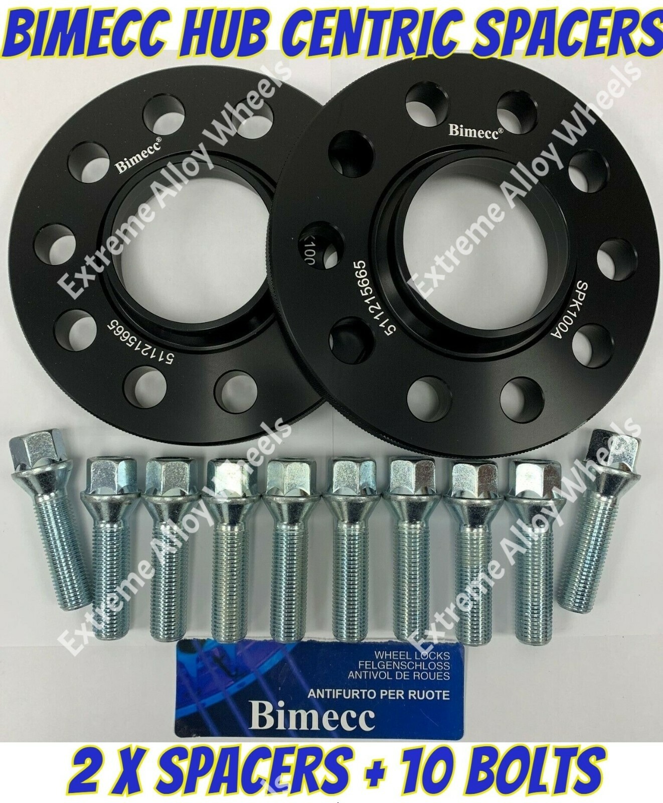 ALLOY WHEEL SPACERS 10mm X 2 BMW E36 E46 E90 E91 E92 M12X1.5 + BOLTS BS ...