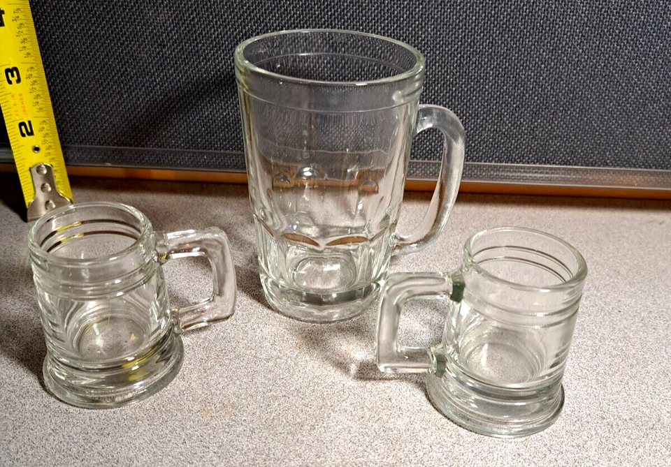Vintage Clear Glass Mug and Beer Mug Shot Glasses #1386L123 | eBay