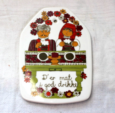 Vintage Porcelain Turi Design Folklore Wall Decor made in Norway fall ...