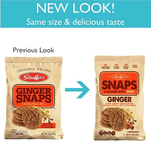 Stauffers Original Recipe Ginger Snaps 14 oz. Bag (4 Bags) 688943365488 ...