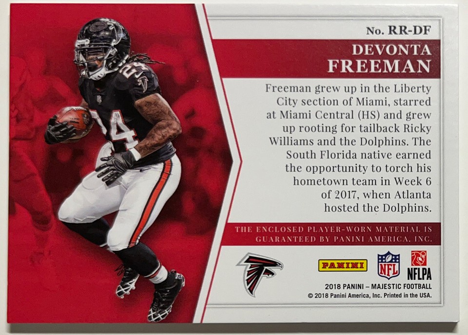 2018 Panini Majestic Regal Runners Gold DeVonta Freeman 1/25 Jersey Patch Falcon | eBay