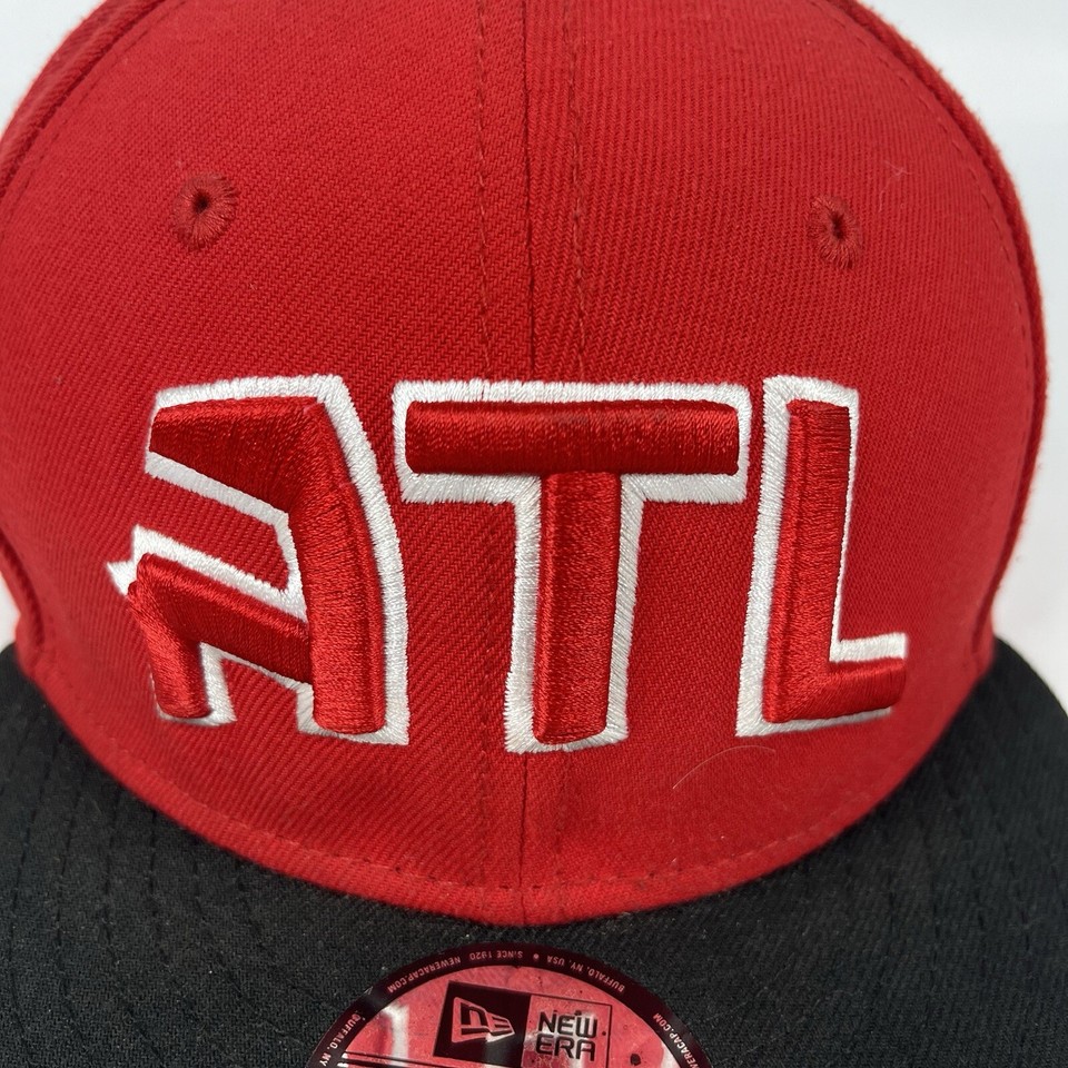 Atlanta Hawks Hat Cap Snap Back Mens Red NBA Basketball ATL New Era 9 ...