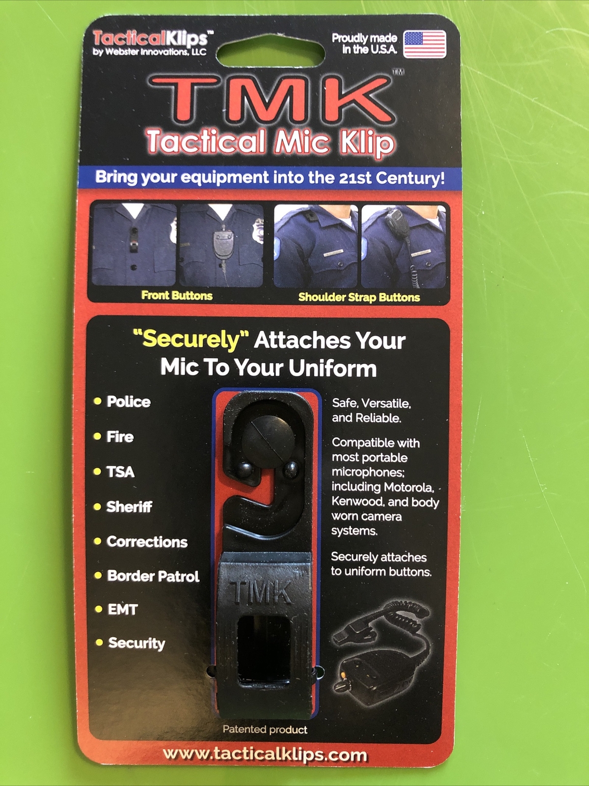 TMK+Tactical+Mic+Klip+Radio+Microphone+Clip+0914+Police+Fire+EMT for ...