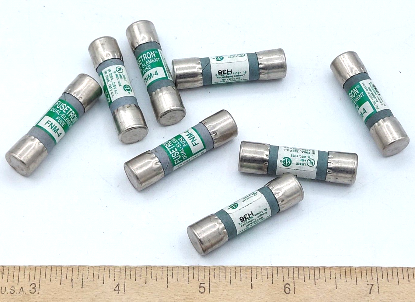 Bussmann FNM-4, 4Amp Time-delay Supplemental Fuses FNM4 250Vac **LOT OF ...