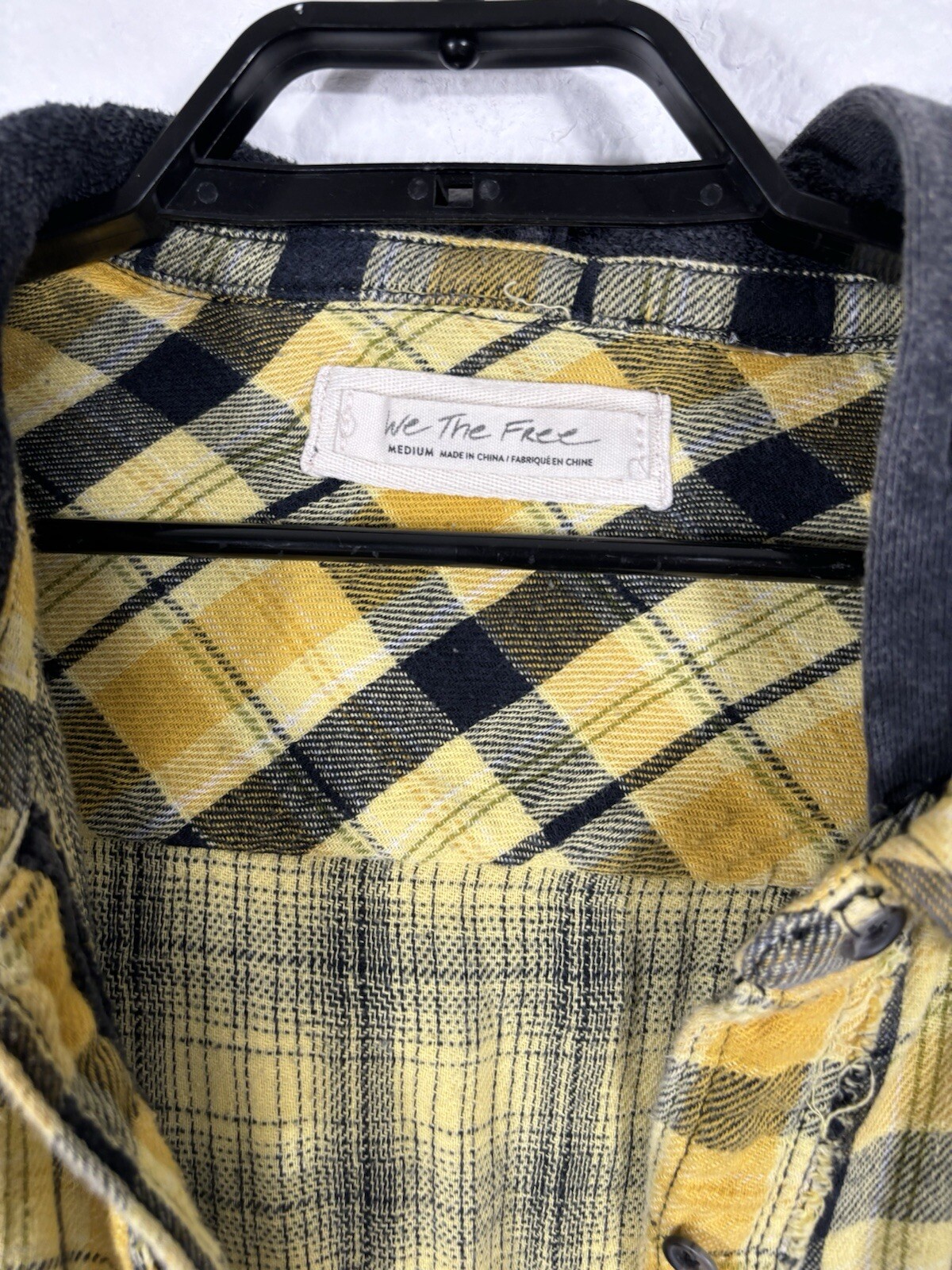 Free People Calico Basin Shacket Womens Medium Plaid Hooded Flannel ...