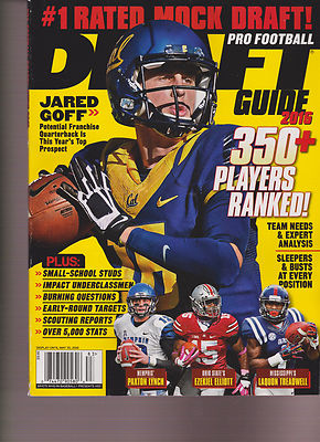 PRO FOOTBALL DRAFT GUIDE MAGAZINE 2016, JARED GOFF, 350 PLAYERS RANKED ...
