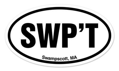 SWPT Swampscott MA Oval car window bumper sticker decal 5" x 3" | eBay