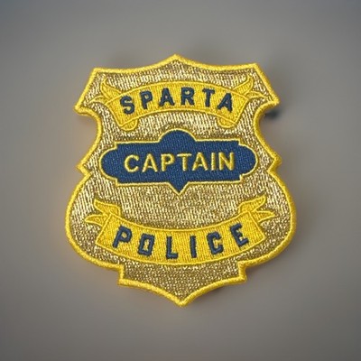 Golden Sparta Captain Police Embroidered Patch (3x3.5 in) | Free US ...