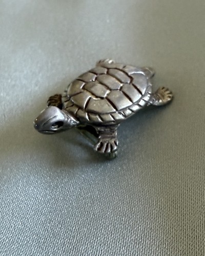 Sterling SILVER TURTLE Brooch Vintage Figural 25mm | eBay