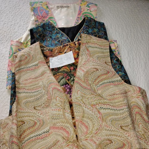 Beautiful Handmade Vest Lot of 3. Sz XXL. Fall, Easter, Paisley. 1 ...