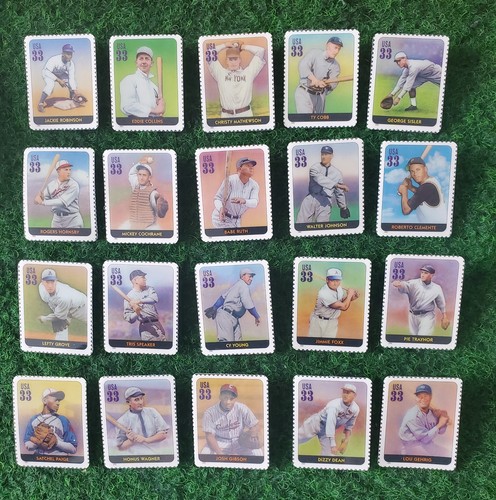 Legends of Baseball Set,20Pins, 20Postcards,20Envelopes, 3 Stamp Panes ...