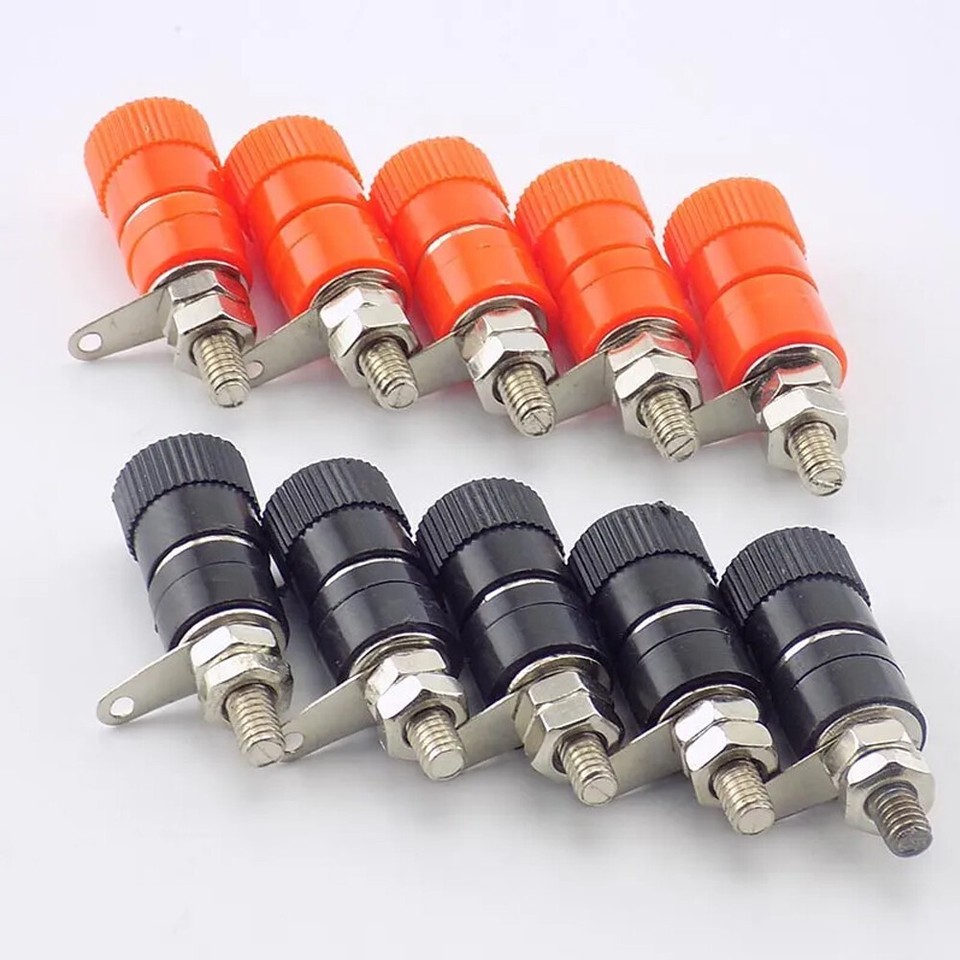 10 Pair 4mm Banana Plug Socket Jack Binding Post Nut Male Connector for ...