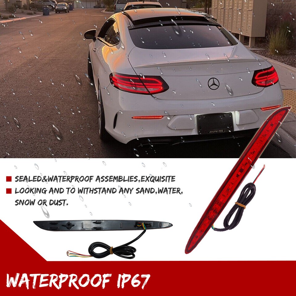 Rear Bumper Reflector LED Brake Tail Light For 16-23 Benz C300 E450 C63 ...