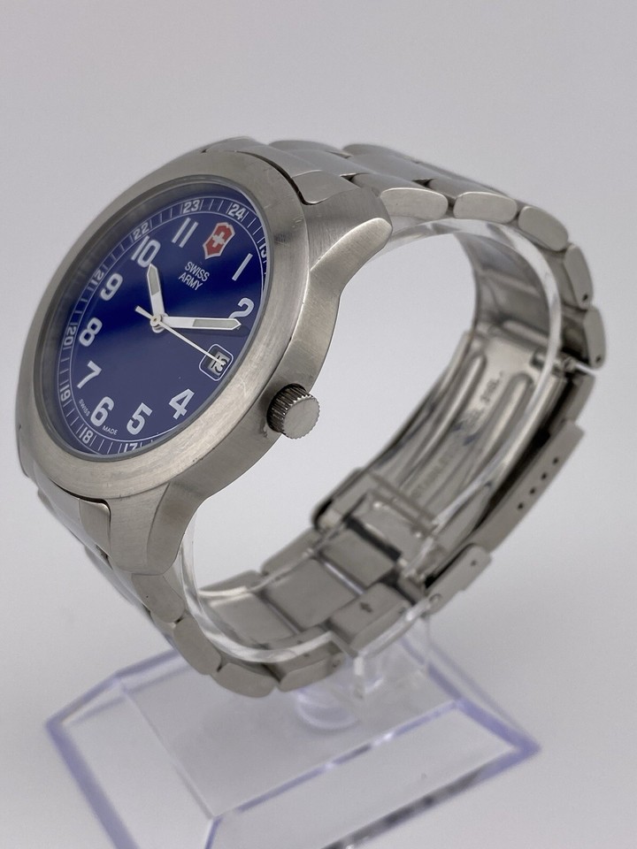 Swiss Army Victorinox Military Blue Day Dial St. Steel Aviation Mens ...