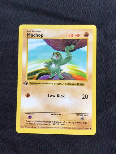 Pokemon Cards: Base Set 1st Edition Common: Machop 52/102 | eBay