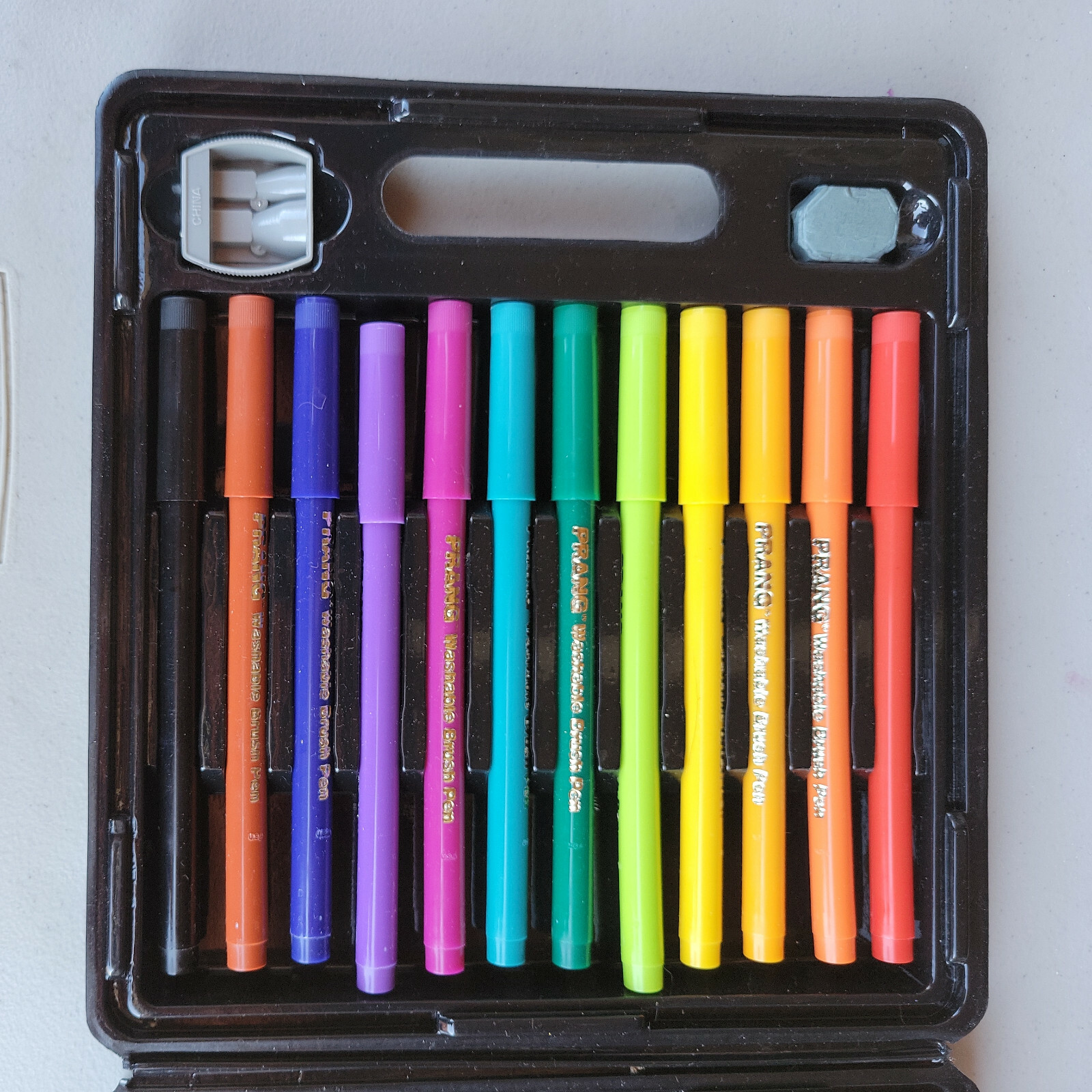 VINTAGE PRANG Sketching Case Pencils, Charcoal, Brush pens Kit NO Box ...