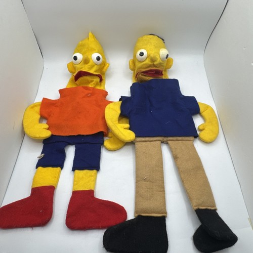 Homer & Bart Simpson HOMEMADE DIY Felt Stitch Hand Puppets 24" The ...
