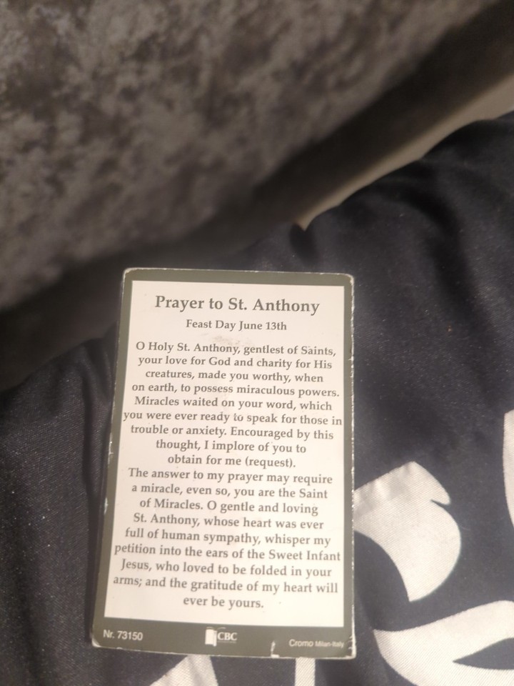 St Antony Of Padua Holy Medal And Prayer Card | eBay UK