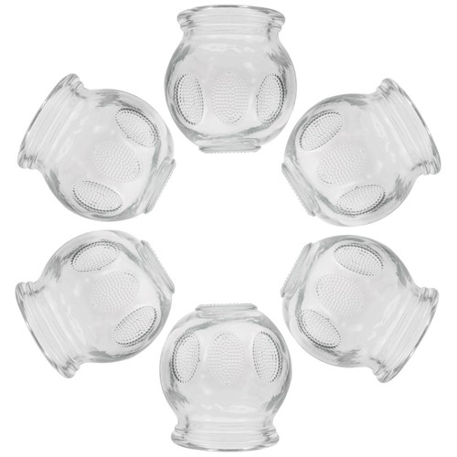 Healvian 6Pcs Glass Cupping Therapy Set Suction Cups for Massage Fire ...