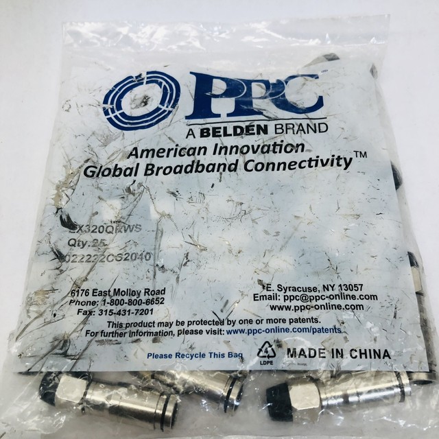 PPC BELDEN EX320QRWS HARDLINE COMPRESS CONNECTOR 25PC for sale online ...