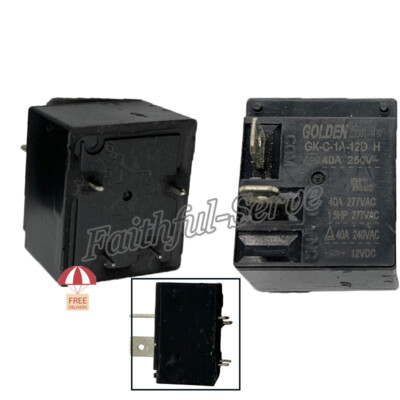 2PCS Power Relay 12VDC 4-Pins 40A 277VAC For GOLDEN GK-C-1A-12D | eBay