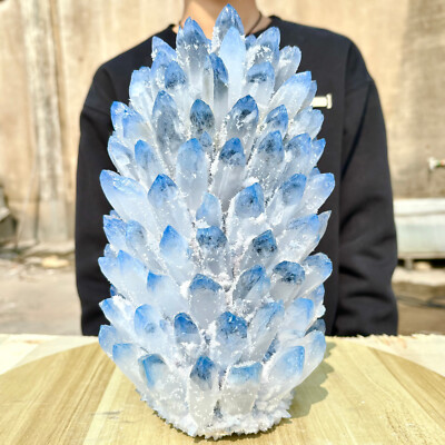 14.77LB New find blue Phantom Quartz Crystal Cluster mineral samples ...