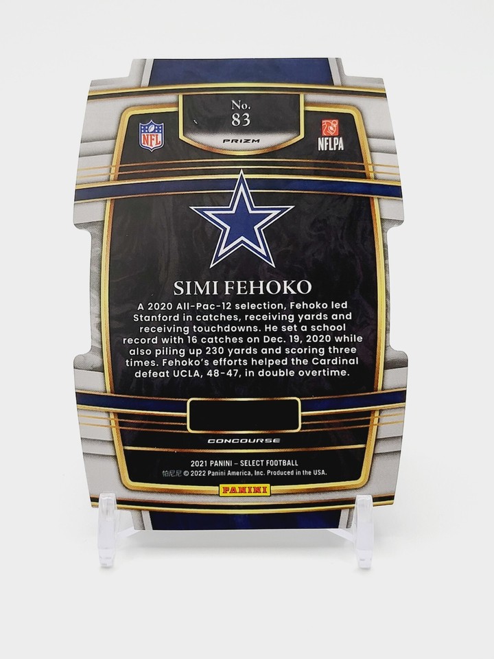 Simi Fehoko ROOKIE CARD Red White Blue PRIZM Die-Cut 2021 Panini Select ...