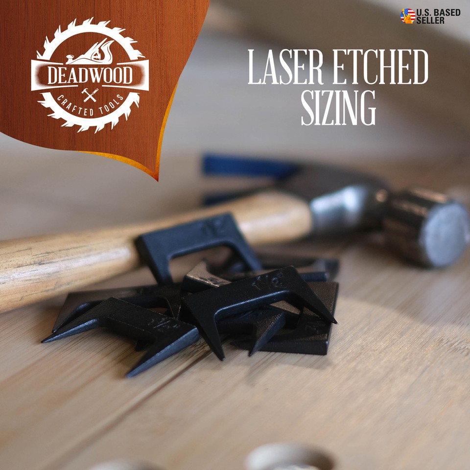 DCT Wood Clamps 1.5” Inch Pinch Dog 10-Piece Set Woodworking Glue Up ...