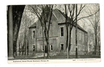 IL - ONARGA ILLINOIS 1909 Postcard GRAND PRAIRIE SEMINARY AUDITORIUM | eBay