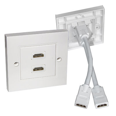 HDMI Twin Dual Faceplate Face Plate Wall Socket 2 Port - INTEGRATED ...