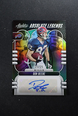 2023 Panini Absolute Football Legends Green Don Beebe Auto Card #25/25 ...