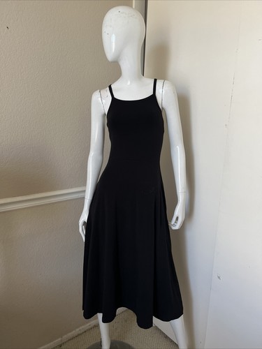 PACT BRAND NEW! Black Organic Cotton Racerback Fit n Flare Midi Dress ...