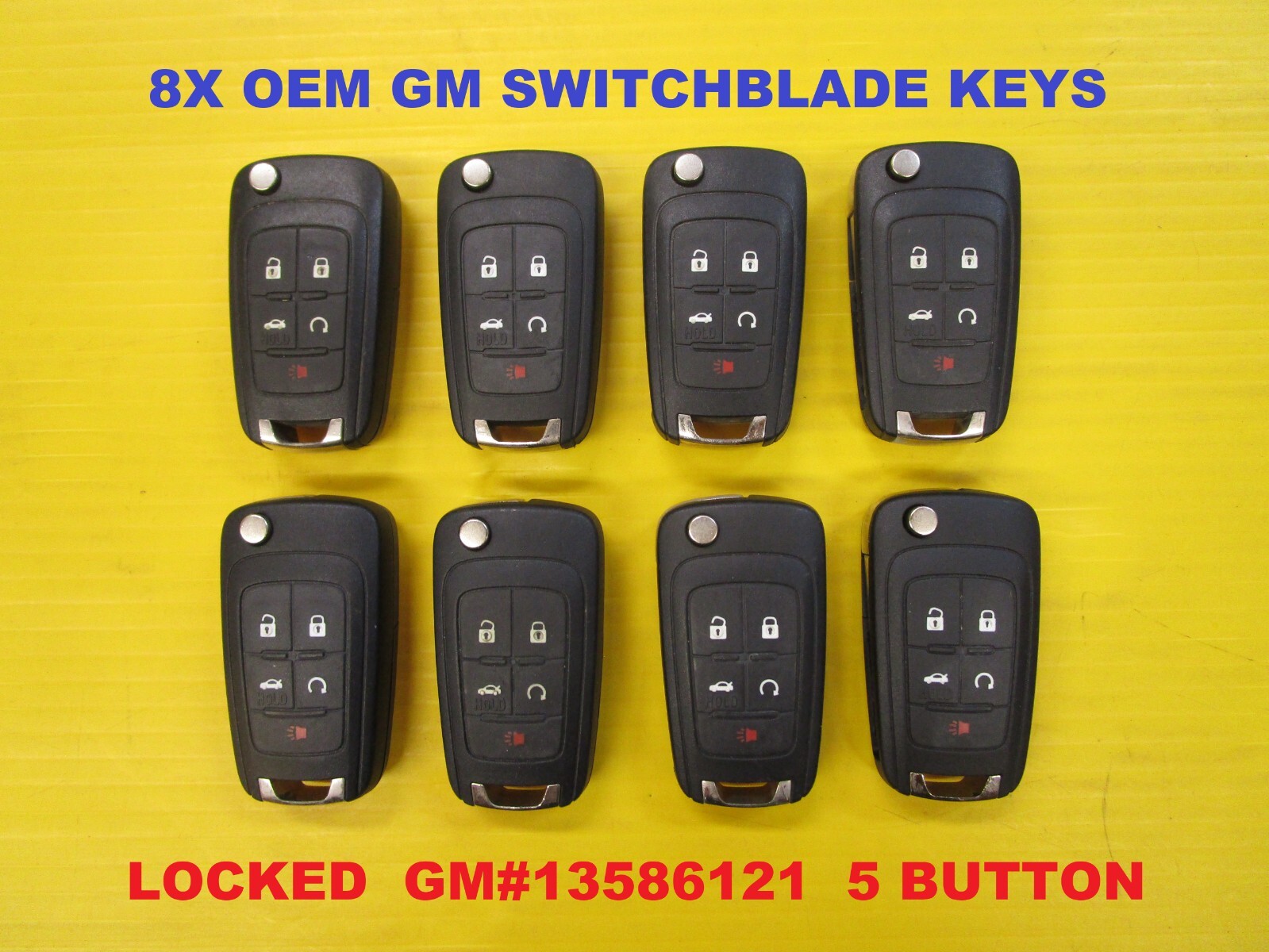 8 X Lot Set Of Used LOCKED OEM GMC Buick Chevrolet Flip Keys Remotes ...