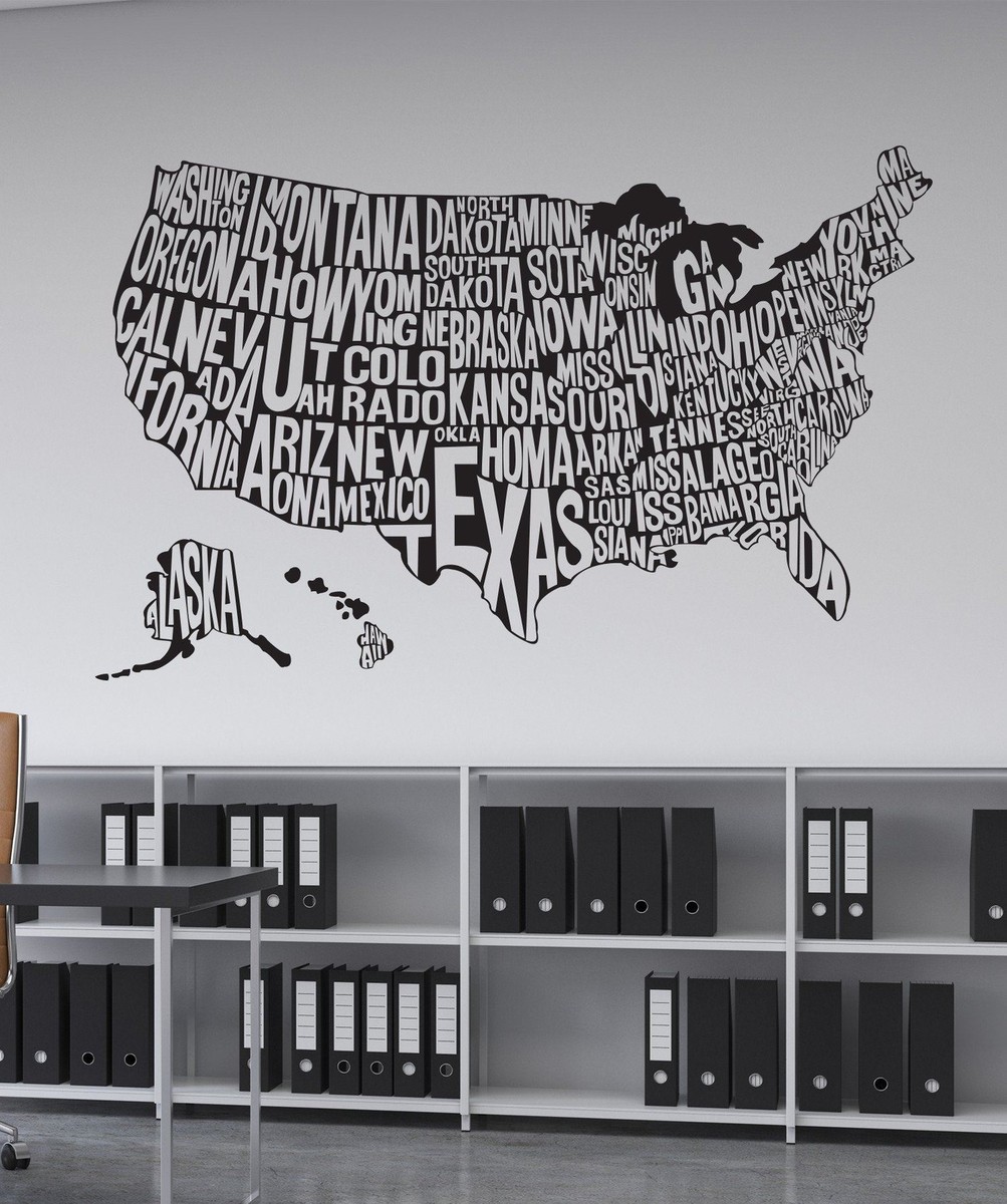 Usa Map Wall Decal High Def Pics United States Map, Decal USA Map