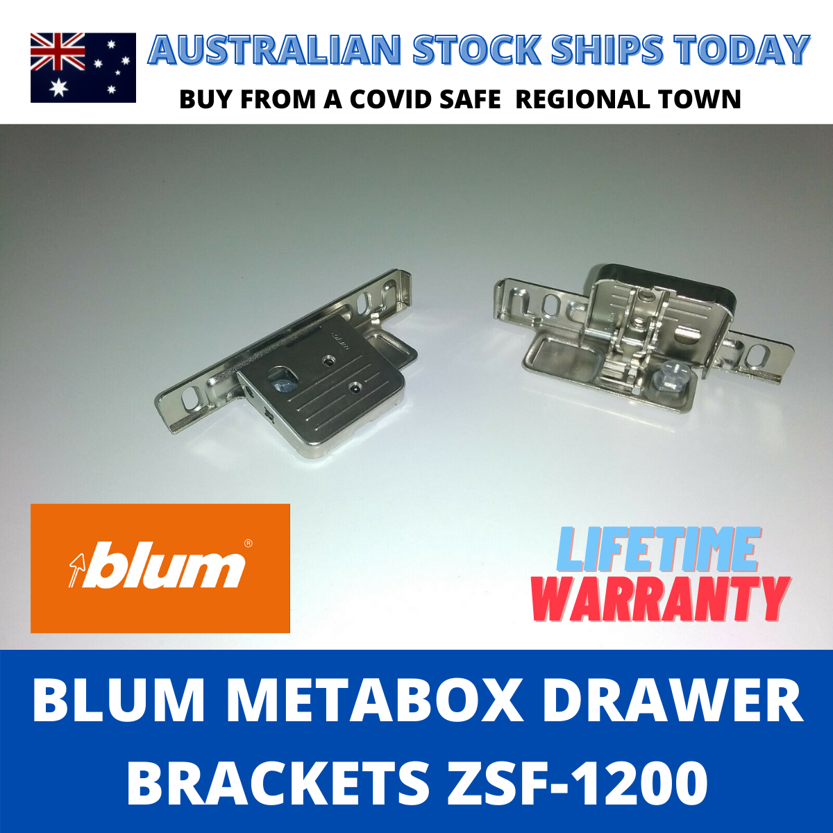2 x Blum Metabox Drawer Brackets Front Fixing Clip On Left and Right ...