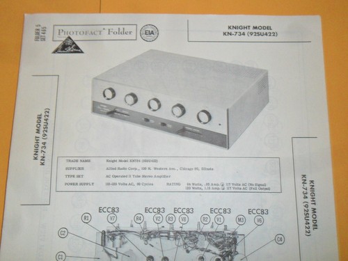 KNIGHT KN-734 Stereo Amplifier - Schematic & Data - SAMS PHOTOFACTS ...