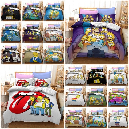 The Simpsons Quilt Duvet Doona Cover Pillowcase Bedding Set Single ...