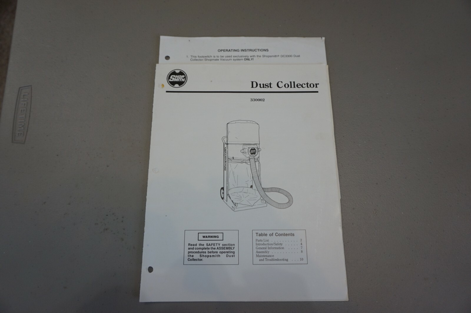 Shopsmith Mark V Dust Collector Manual, Great Shape! | eBay