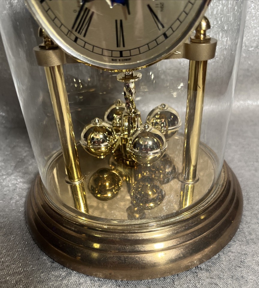W. German Anniversary Quartz Clock Works/Moon Phase The Pendulum Doesn ...