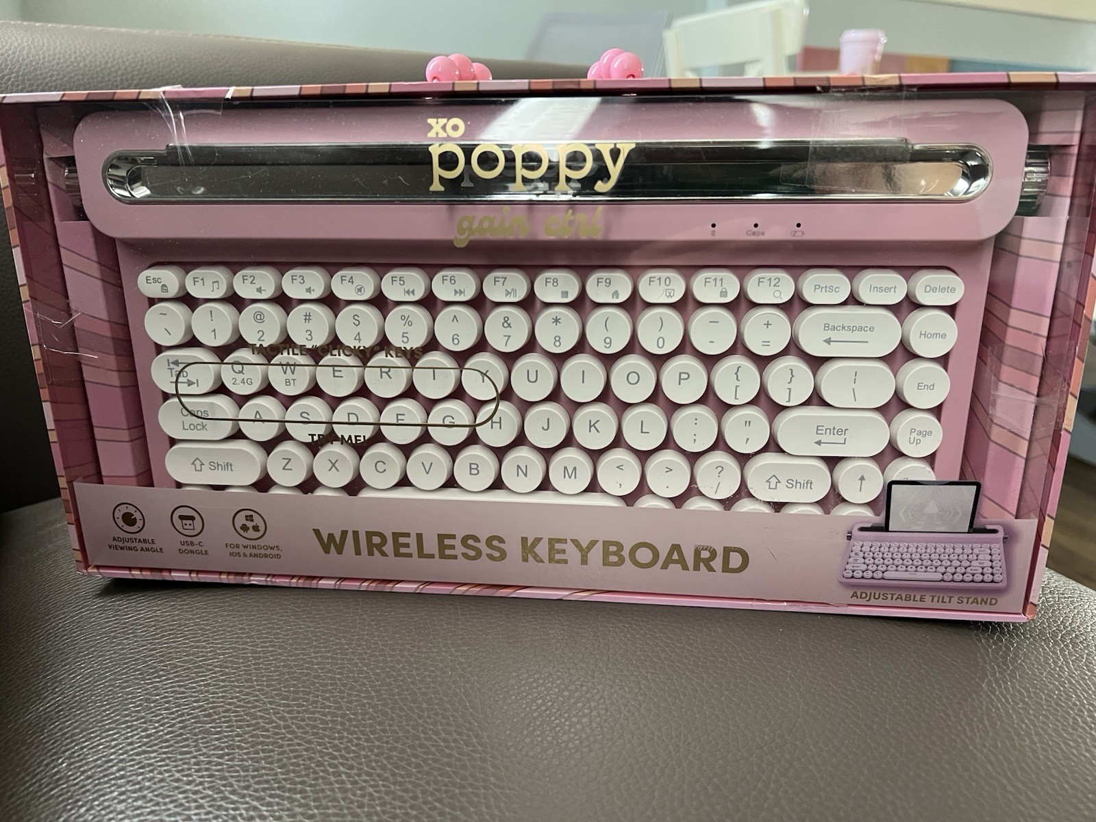 Xo Poppy Retro Typewriter Wireless Keyboard – Pink, Round Keys | eBay