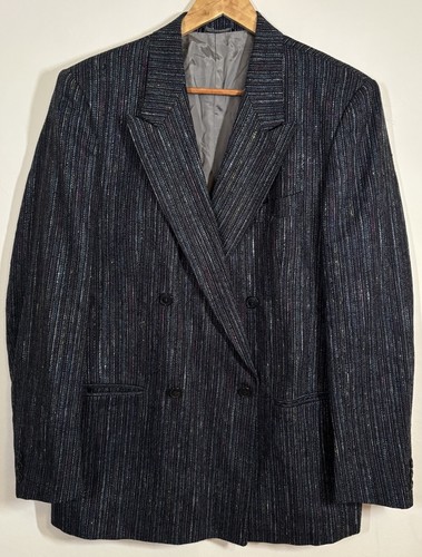 1980s San Marino Blazer Mens 44R Grey Striped Made In Italy Multicolour ...