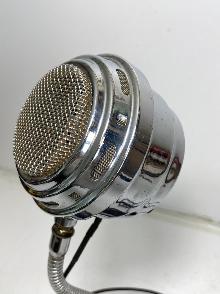 Vintage Meico Microphone 1940's / 50s Art Deco Chrome on Stand Heavy ...