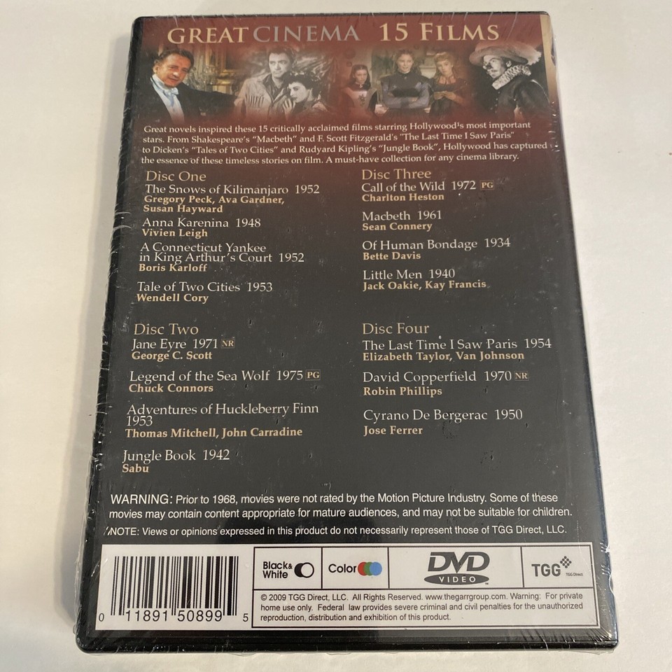 GREAT CINEMA - 15 FILMS (2010) DVD Adventure Drama Classic - NEW [B2 ...