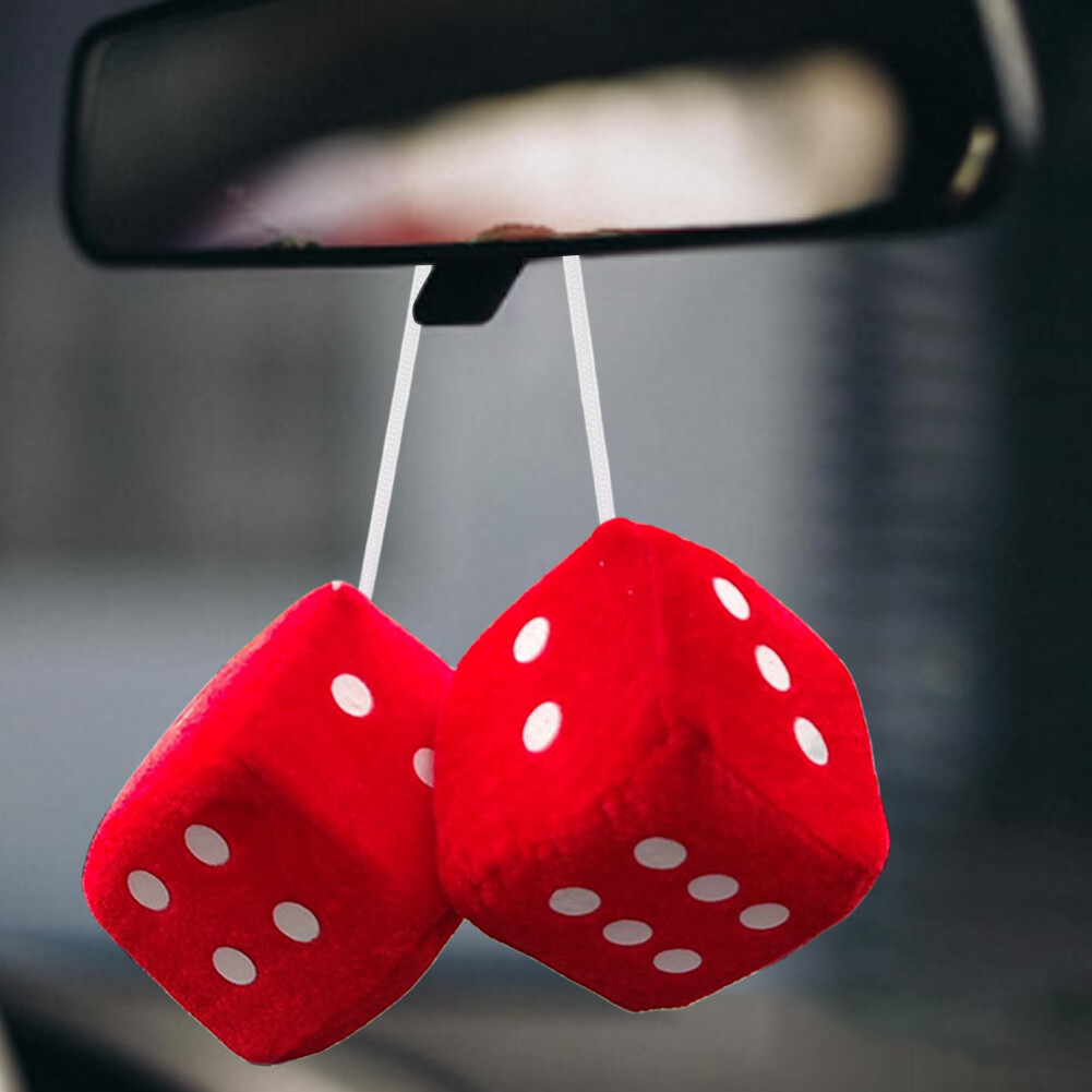 Multicolor Plush Dices Funny New Year Dice Hanging Ornament Dice (Red ...