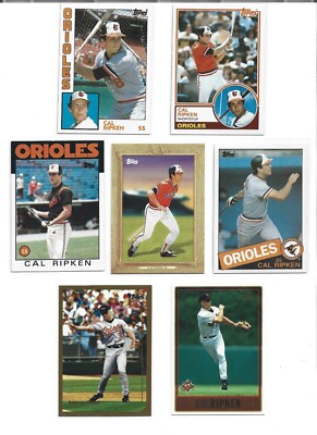 CAL RIPKEN LOT (7) ALL TOPPS--'83, '84, '85, '86, '97, '99, 2010 TURKEY ...