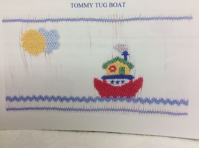 JUNEBUG DESIGNS SMOCKING PLATE- TOMMY TUG BOAT | eBay