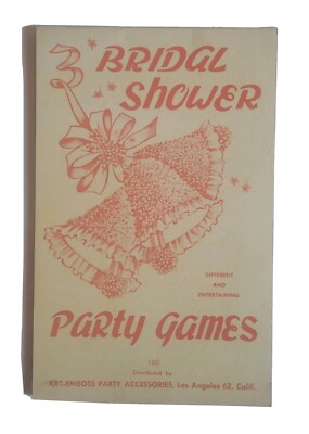 Bridal Shower Party Games Book By Art Emboss Party Accessories Vintage ...