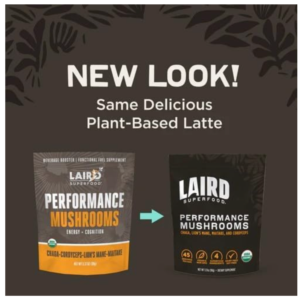 Laird Superfood Performance Mushroom Blend 3.17oz Energy Cognition ...