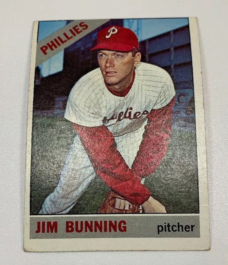 1966 Topps Jim Bunning # 435 Baseball Card Philadelphia Phillies HOF | eBay