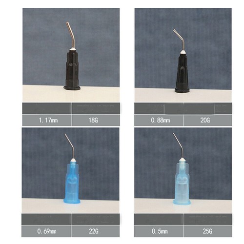 1 bag 100 Pre Bent Needle Tip 18G 20G 22G 25G For Liner Flow sealant ...